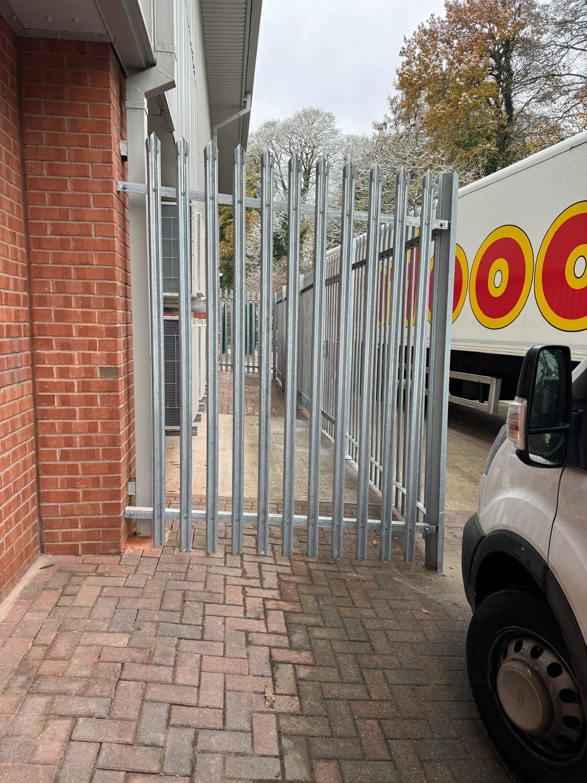 Palisade Fencing Installation for Farm Foods, Congleton | Trentham Fencing