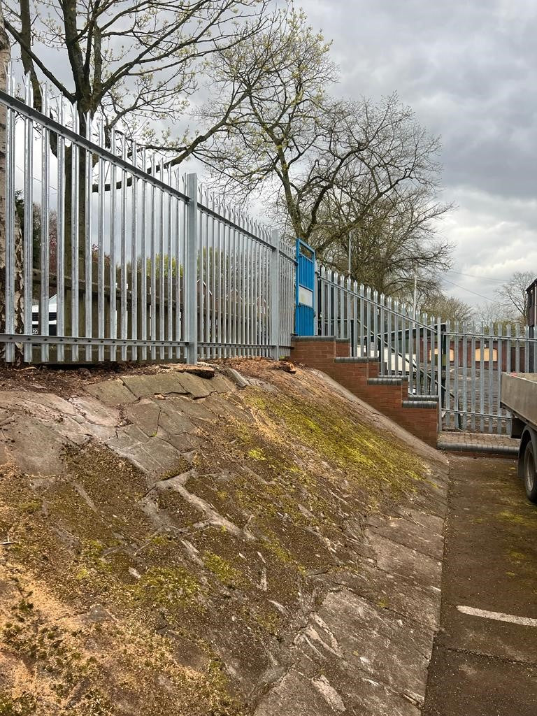 Palisade Fencing installation for Anglia Holdings in Newcastle.