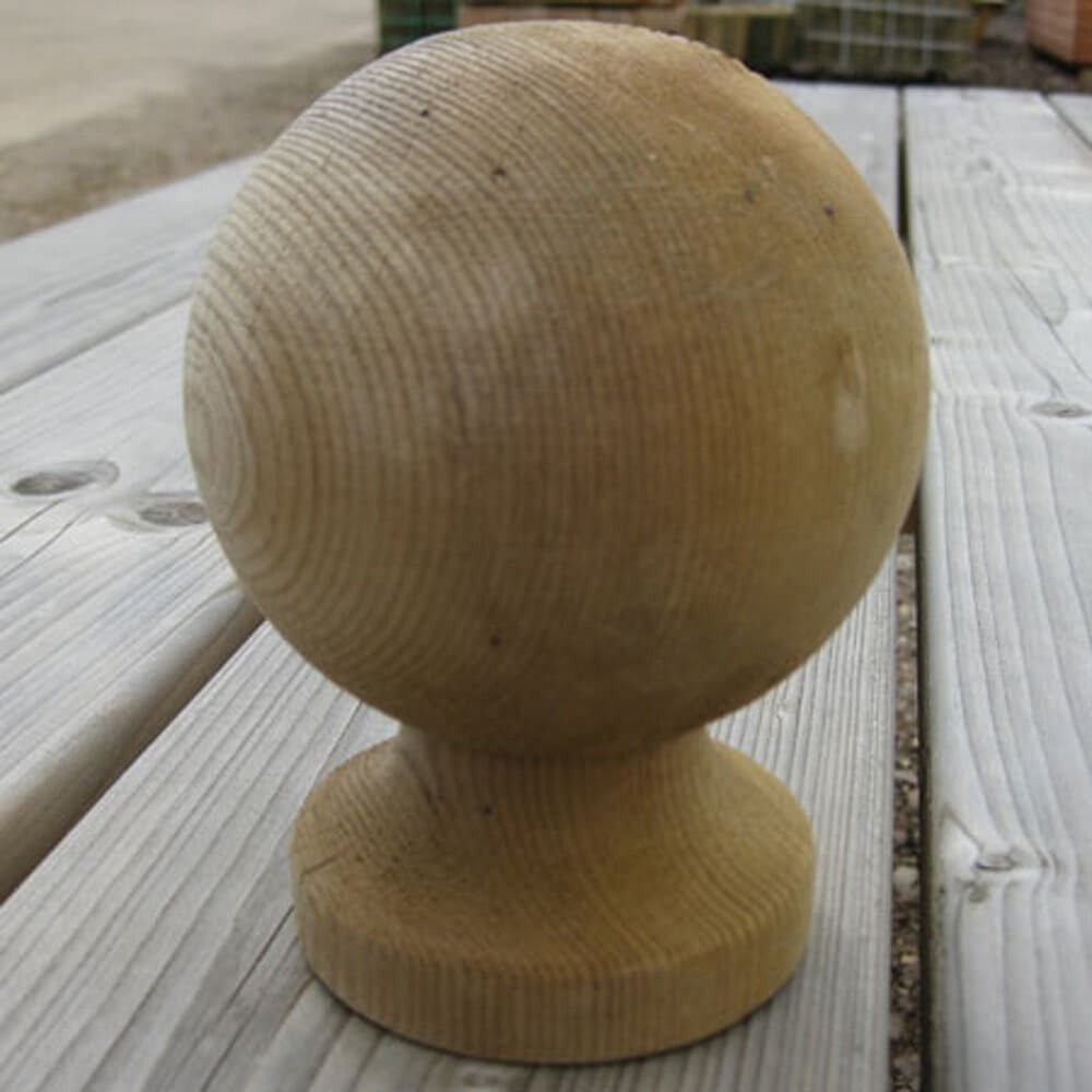 Round Finials For Fence Wooden Treated Post Finial Acorn Ball 50 75